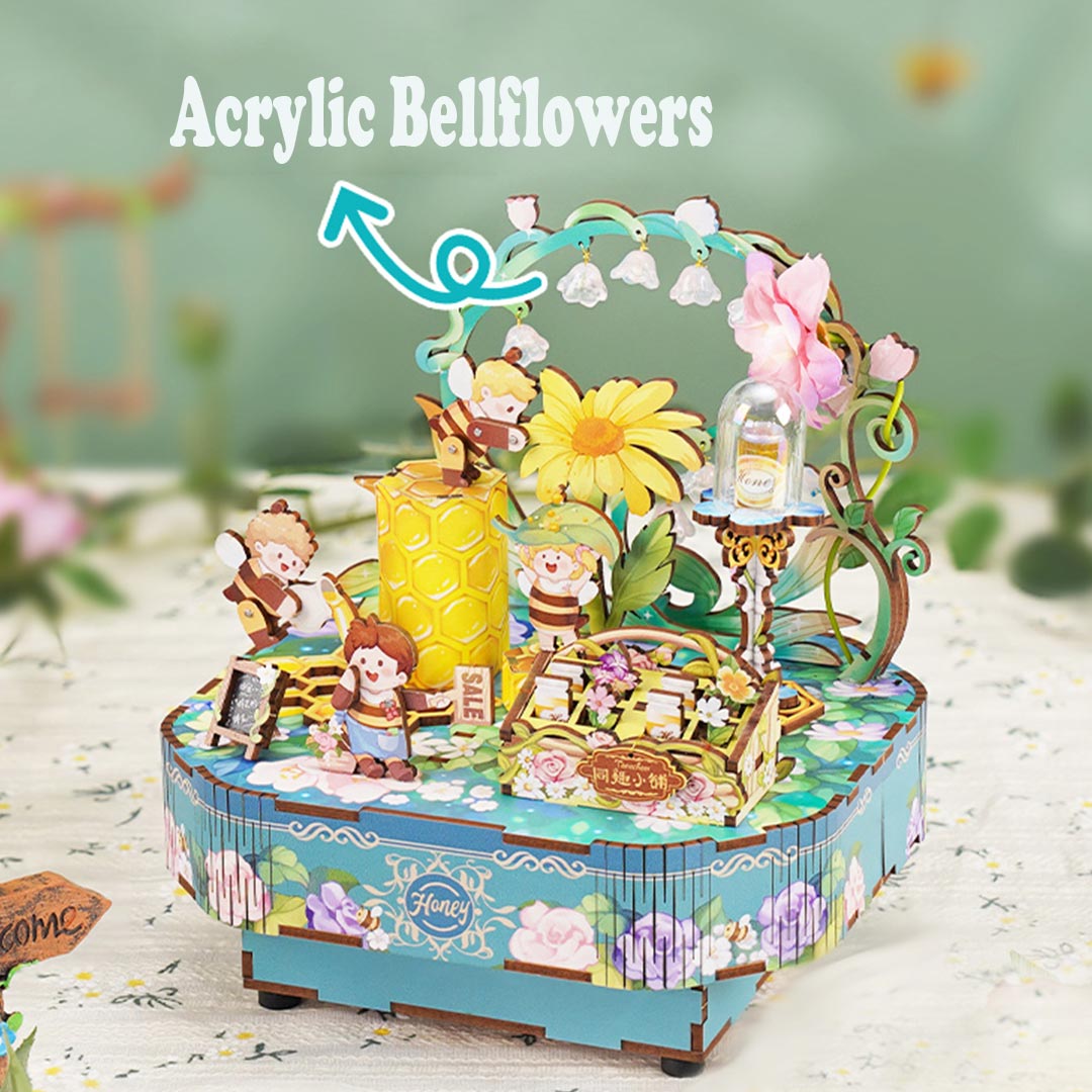 Bellflowers Bee DIY Wooden Music Box – Fifijoy