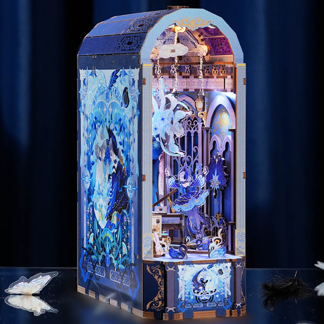 Swan's Dream 3D Wooden Book Nook Bookshelf Insert – Fifijoy