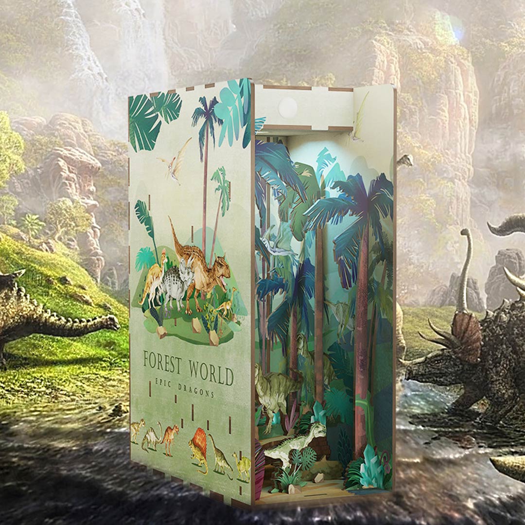 Dinosaur World DIY Book Nook Bookshelf Insert – Fifijoy