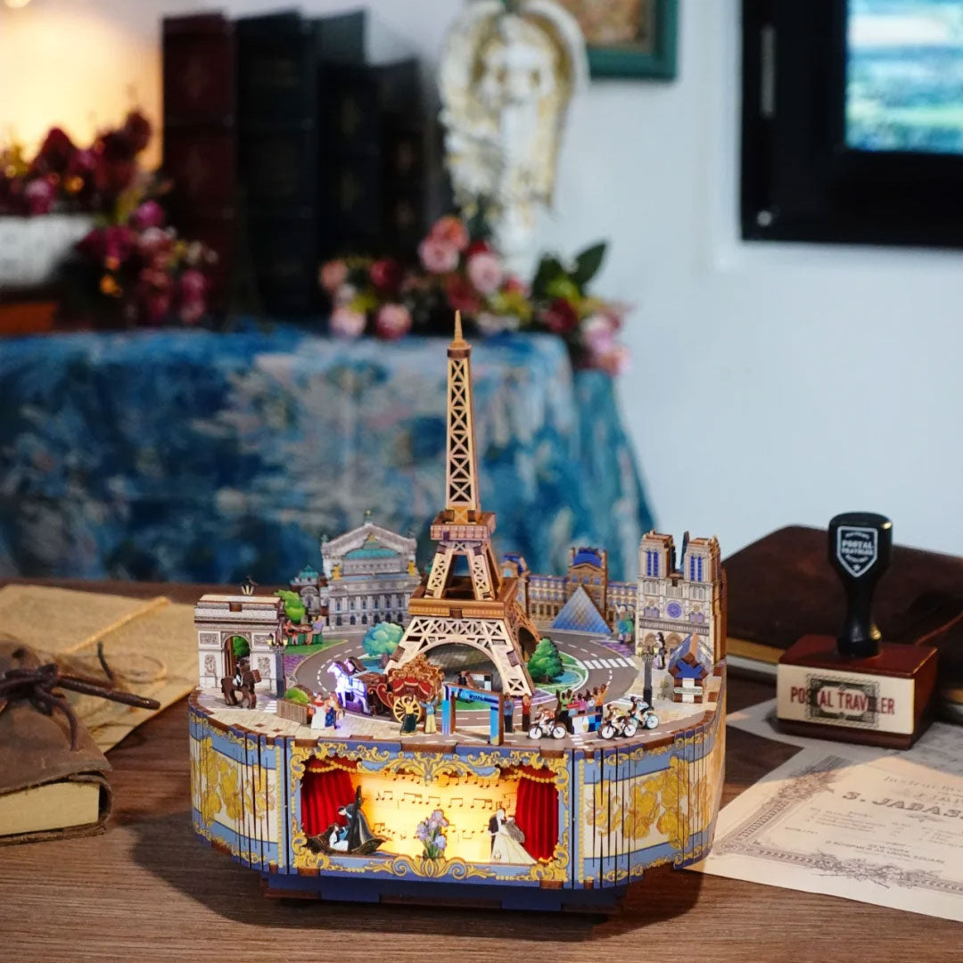 Romantic Paris DIY Wooden Music Box – Fifijoy