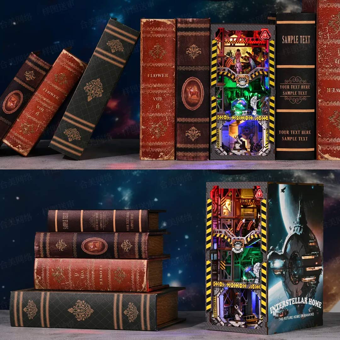 Interstellar Home 3D Wooden Puzzle Book Nook – Fifijoy