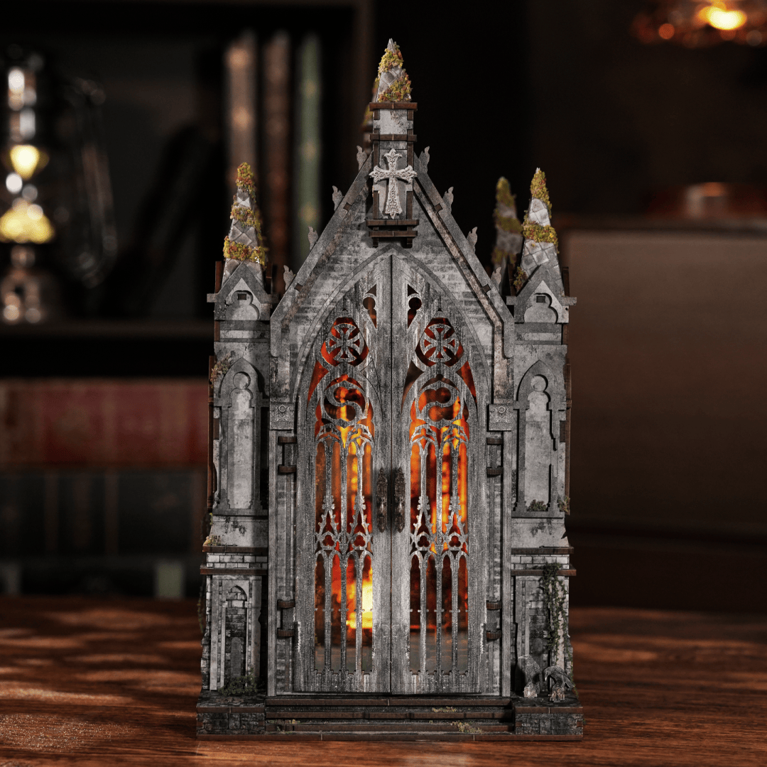 Abandoned Gothic Church DIY Wooden Book Nook Shelf Insert – Fifijoy