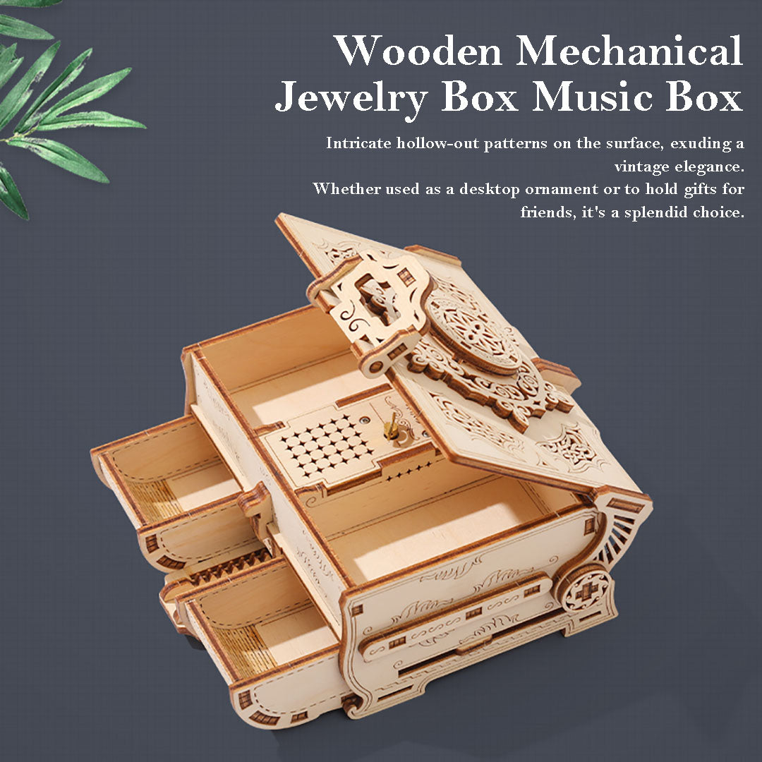 Music Box 3D Wooden Mechanical Jewelry Box – Fifijoy