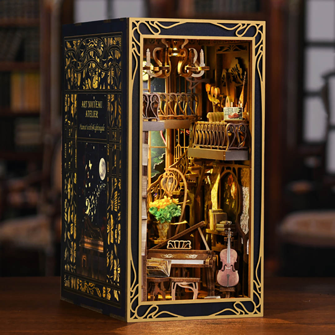 Pianist with Nightingale DIY Wooden Book Nook Kit – Fifijoy