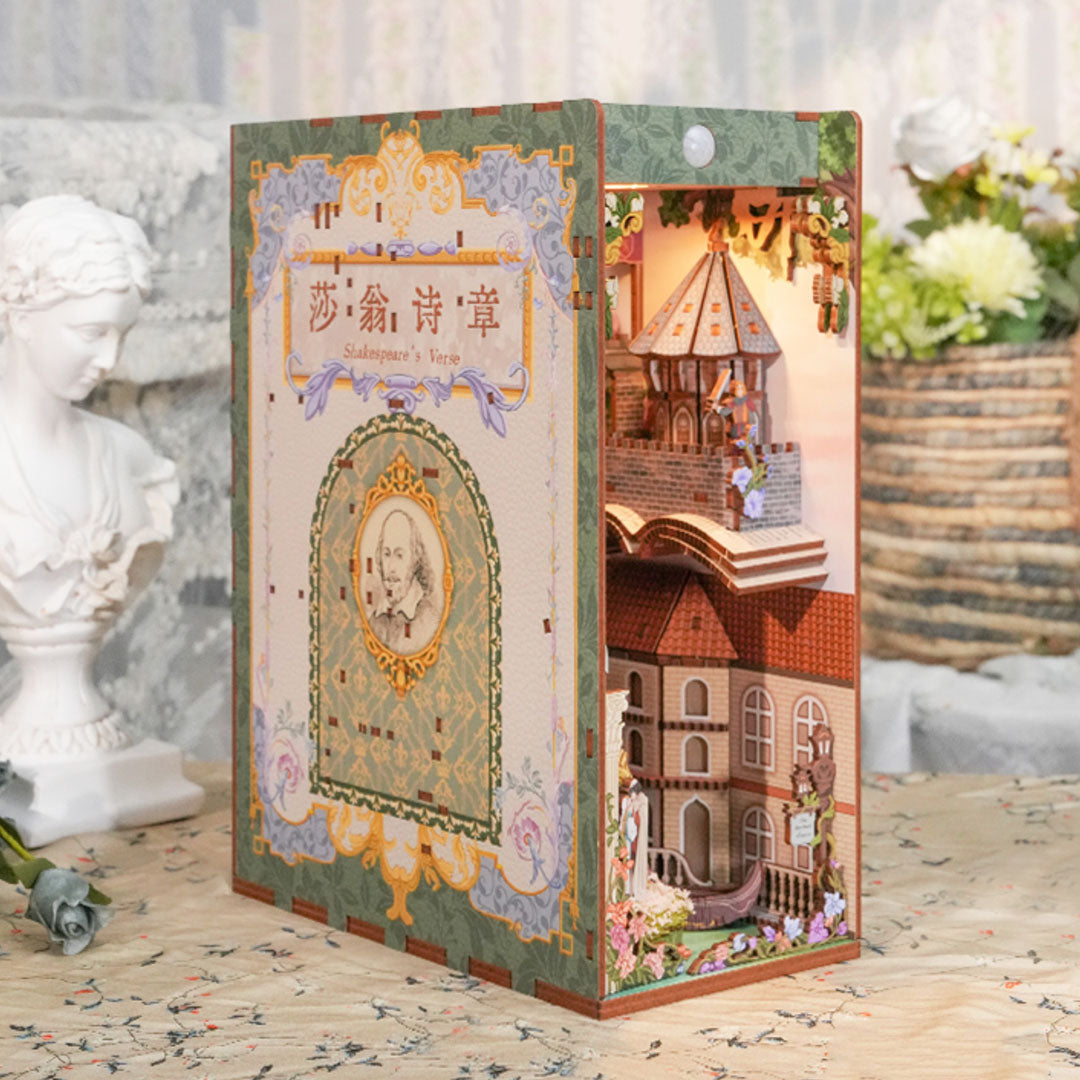 Shakespeare’s Verse DIY Wooden Book Nook Shelf Insert – Fifijoy