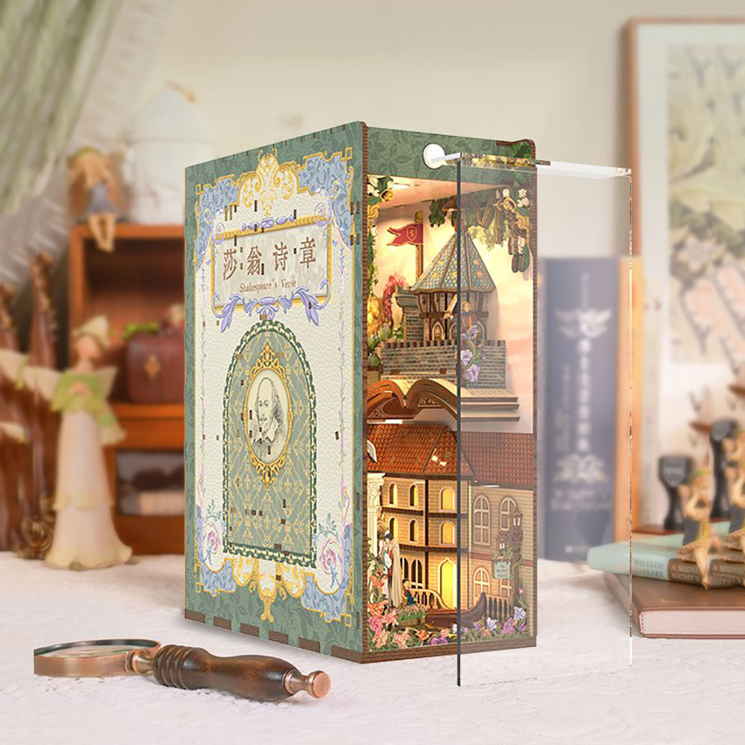 Shakespeare’s Verse DIY Wooden Book Nook Shelf Insert – Fifijoy